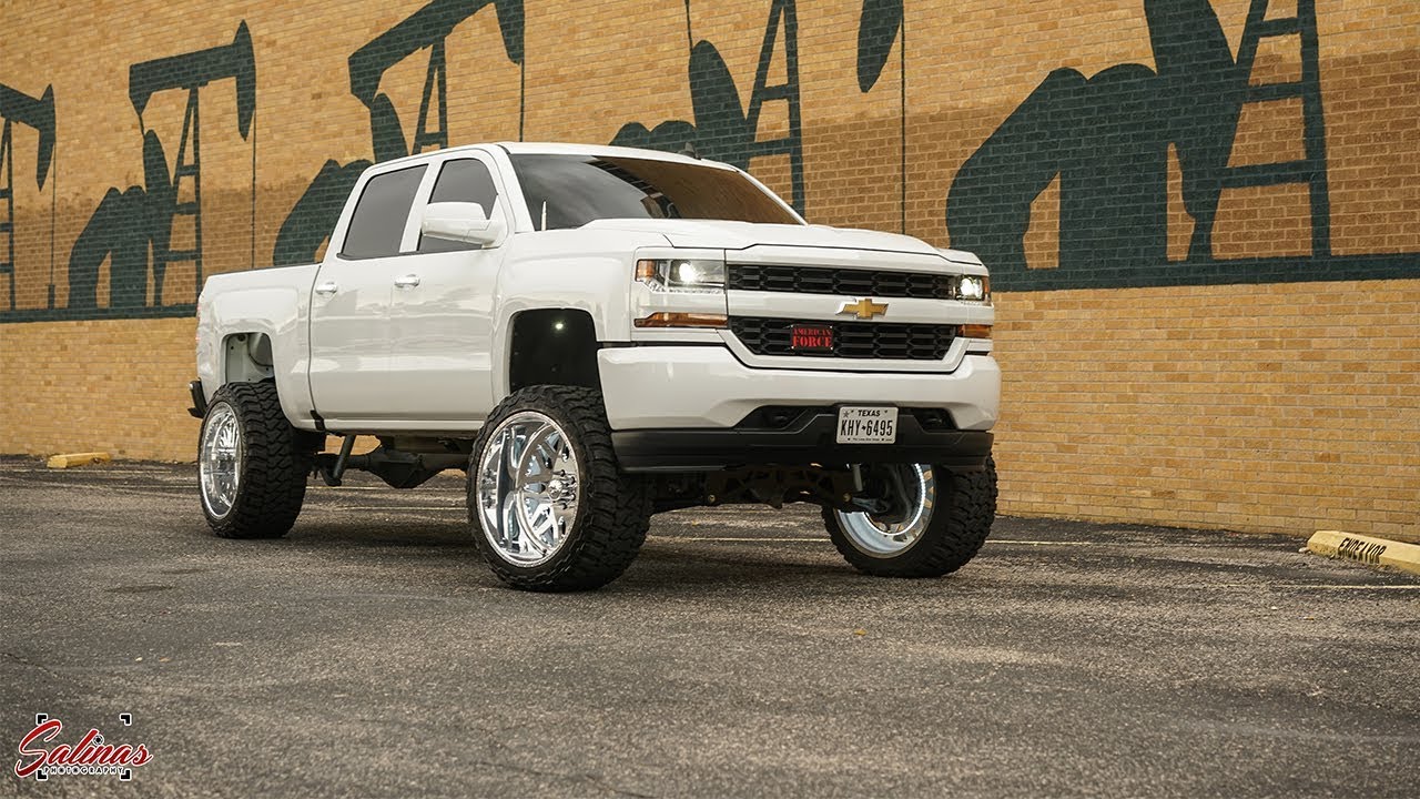 2018 Chevy Silverado 24x14 with a 7/9 lift skates west texas! - YouTube