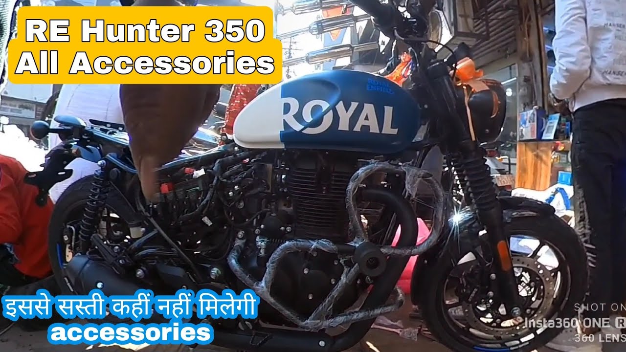 Royal Enfield Hunter 350 All Accessories | Crash Guard Sum Guard Back ...