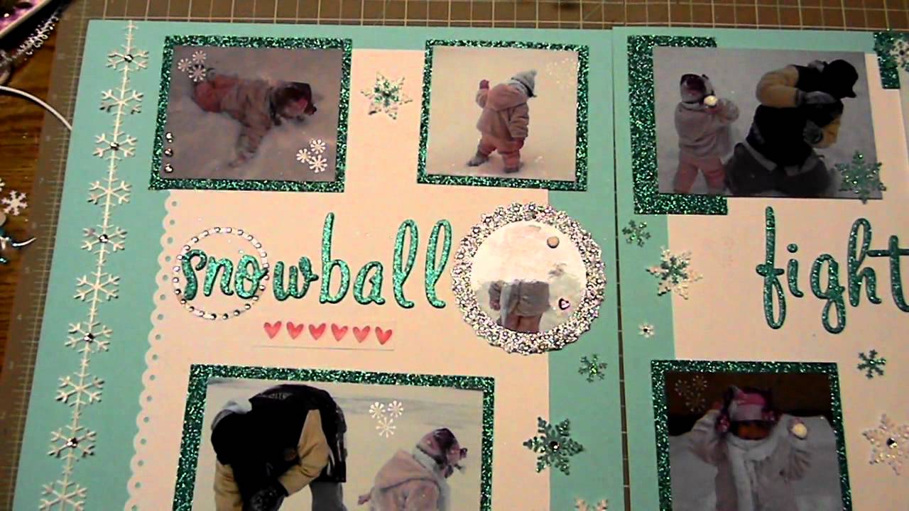 "Snowball Fight'' Layout using Snow Writer pen - YouTube