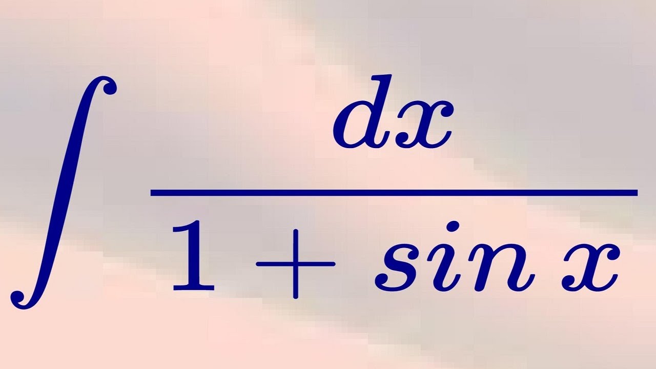 int \frac{dx}{1+sin\, x} \] |Class 12|Integration |Indefinite ...