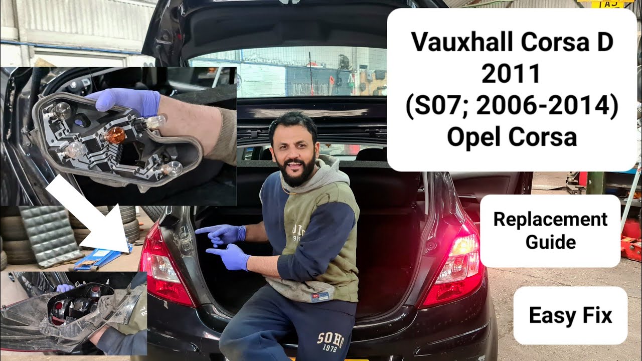 how to change stop lamp | rear position lamp on Vauxhall Corsa D # ...
