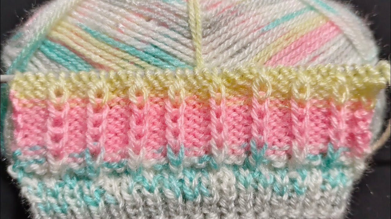 Multi Colour Wool Knitting Design for Any Projects || मल्टी कलर धागे🧶से ...