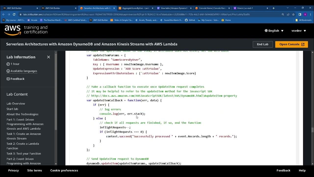 AWS Serverless Architectures with Amazon DynamoDB and Amazon Kinesis Streams with AWS Lambda ...