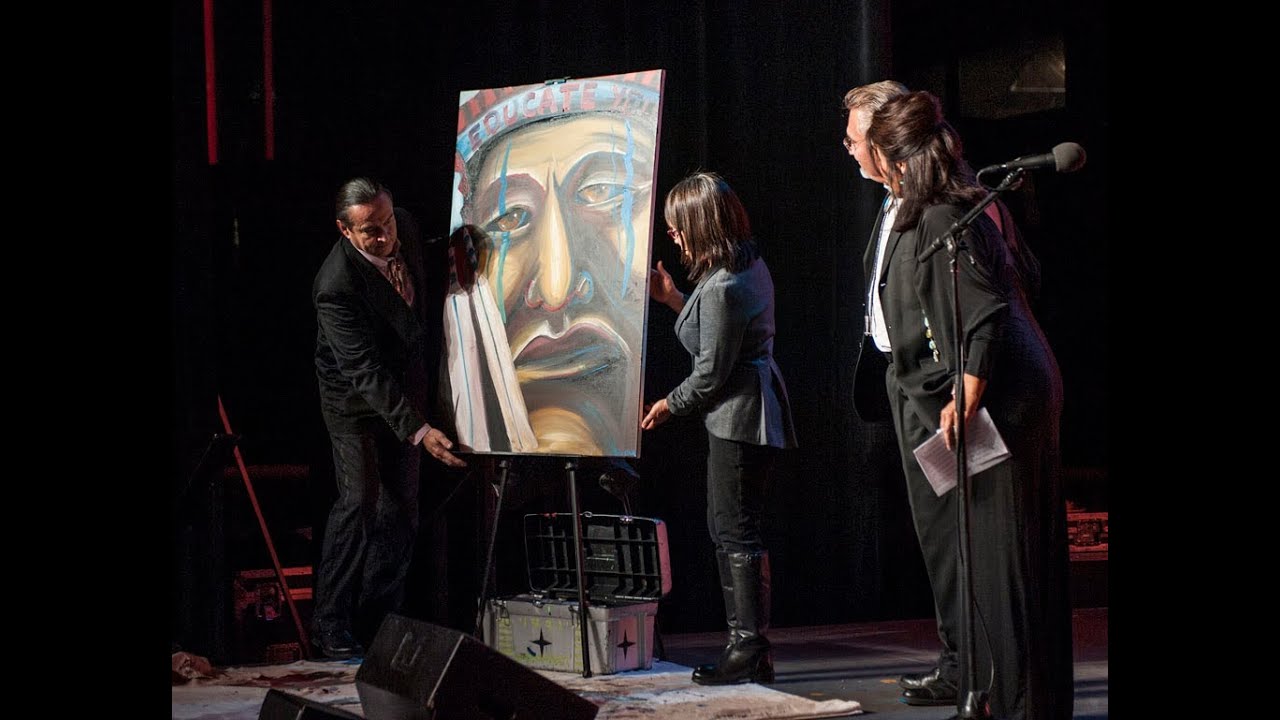 Bunky Echo-Hawk Art Performance Raises $50,000 - YouTube