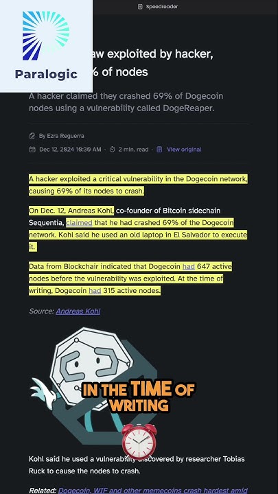 Dogecoin HACKER Crash 69% of Nodes! - YouTube