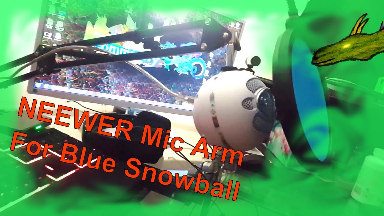 I got a NEEWER microphone arm for my Blue Snowball and a new monitor ...