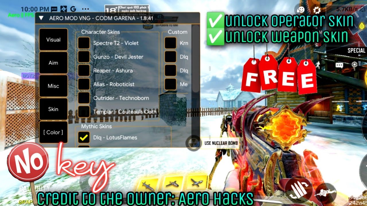 codm mod menu NO 🗝️ season 9/injector gun skin/operator skin/aim/wall ...