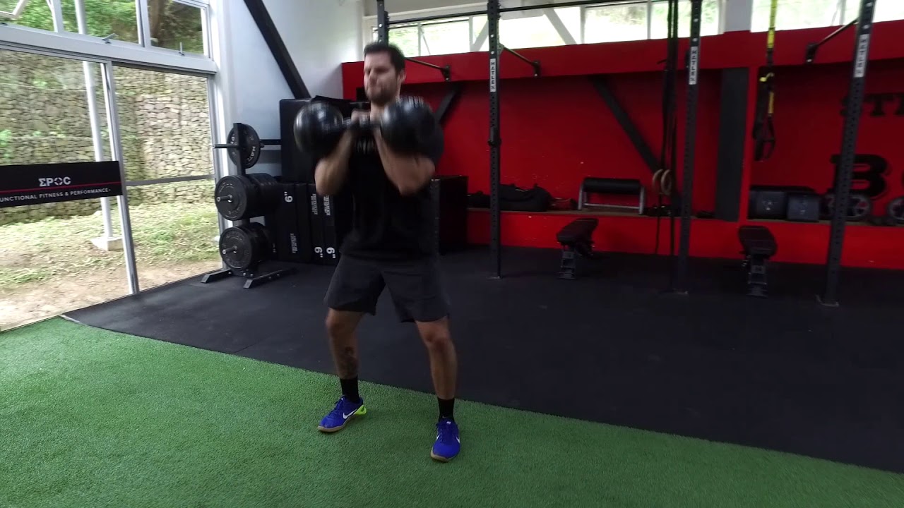 Sentadilla con 2 kettlebells en front rack - YouTube