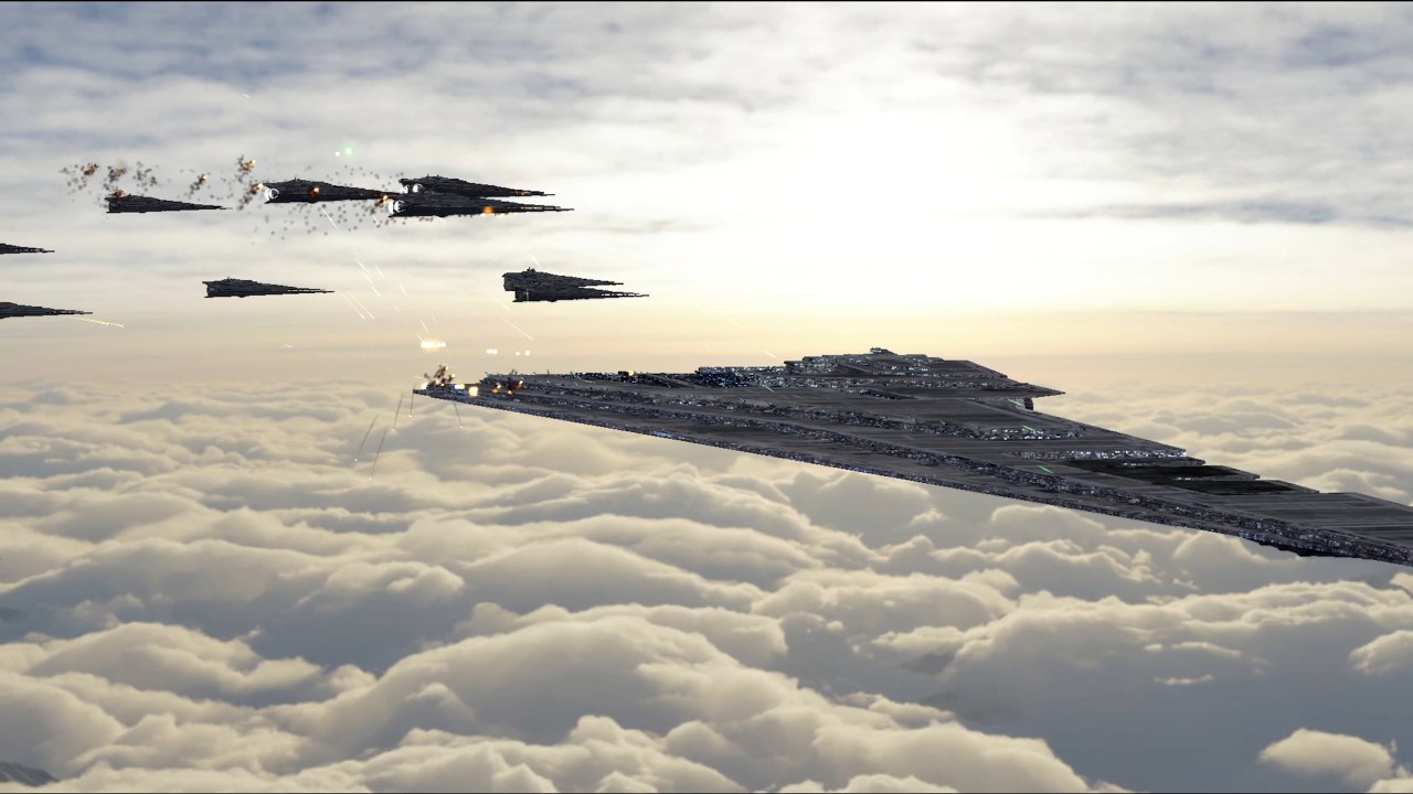 Mega Star Destroyer Supremacy I vs 12 Resurgent-Class | FO Civil War ...