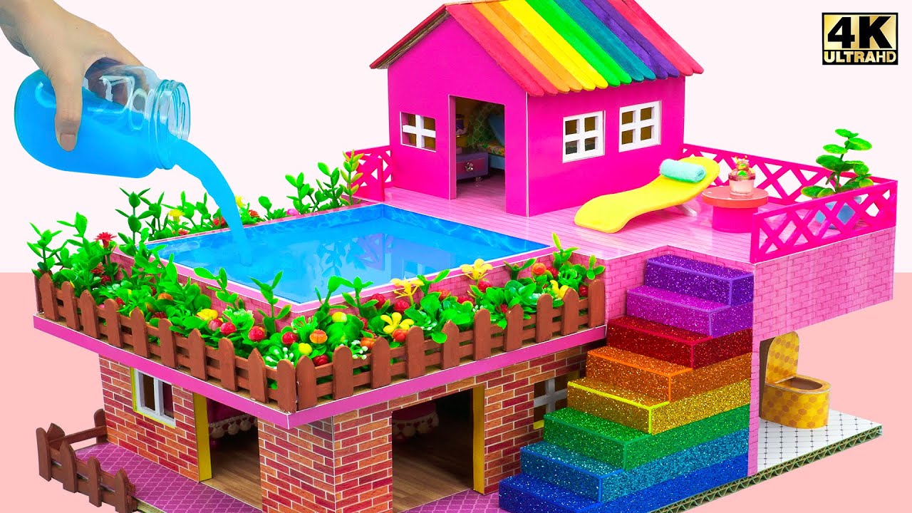 Building Modern Technology Houses With Garden And Swimming Pool | DIY ...