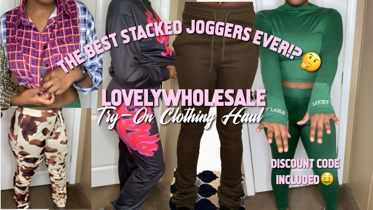 THE BEST STACKED JOGGERS EVER!?🤔 TRY-ON HAUL / FT. LOVELYWHOLESALE ...
