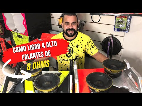 COMO LIGAR 4 ALTO FALANTES DE 8 OHMS! E ACERTA A IMPEDÂNCIA!