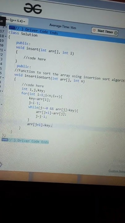 Insertion Sort || C++ code - YouTube