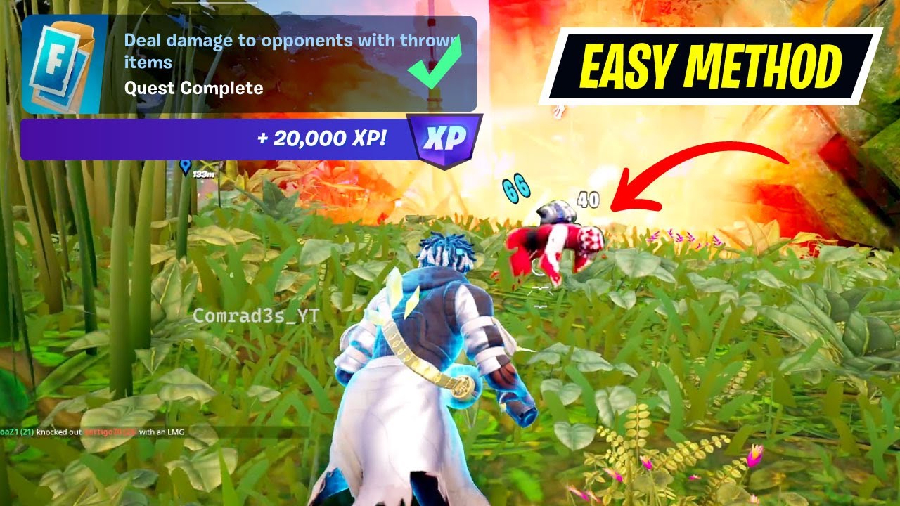 How to EASILY Deal damage to opponents with thrown items Fortnite - YouTube