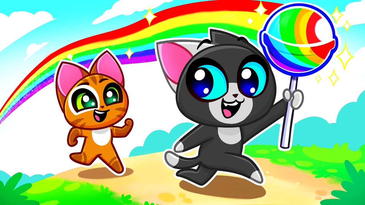 Learn colors with Purr-Purr 😸 Where is My Rainbow Lolipop? 💙 🌈 🍭 - YouTube