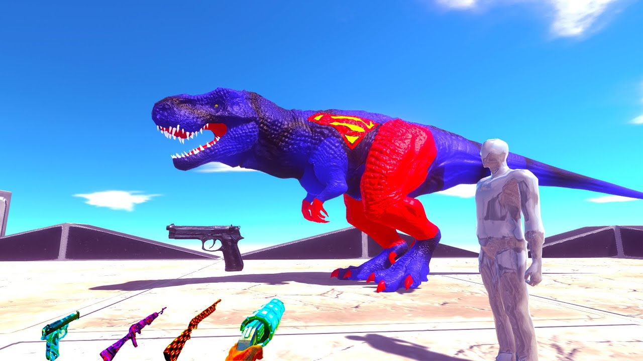 FPS AVATAR AND T-REX SUPERMAN VS DINOSAURS DEATH RUN MISSION - Animal Revolt Battle Simulator ...