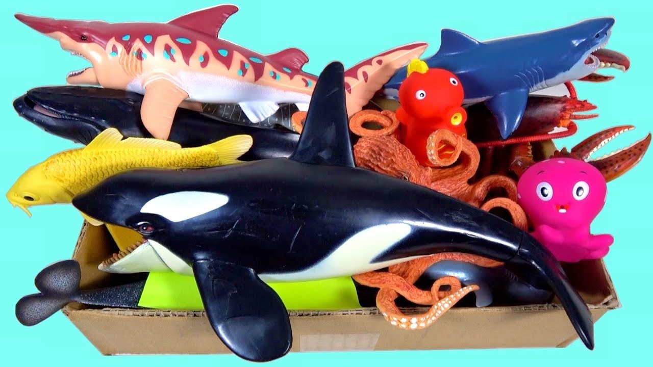 Shark Toy Collection Whales Fish Megalodon Sea Animals Educational Toys ...