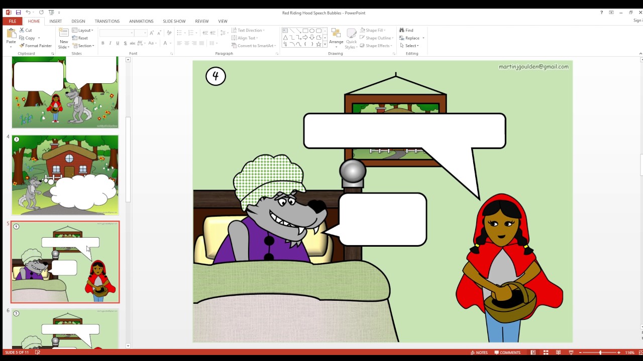 Red Riding Hood Speech Bubbles PowerPoint - YouTube