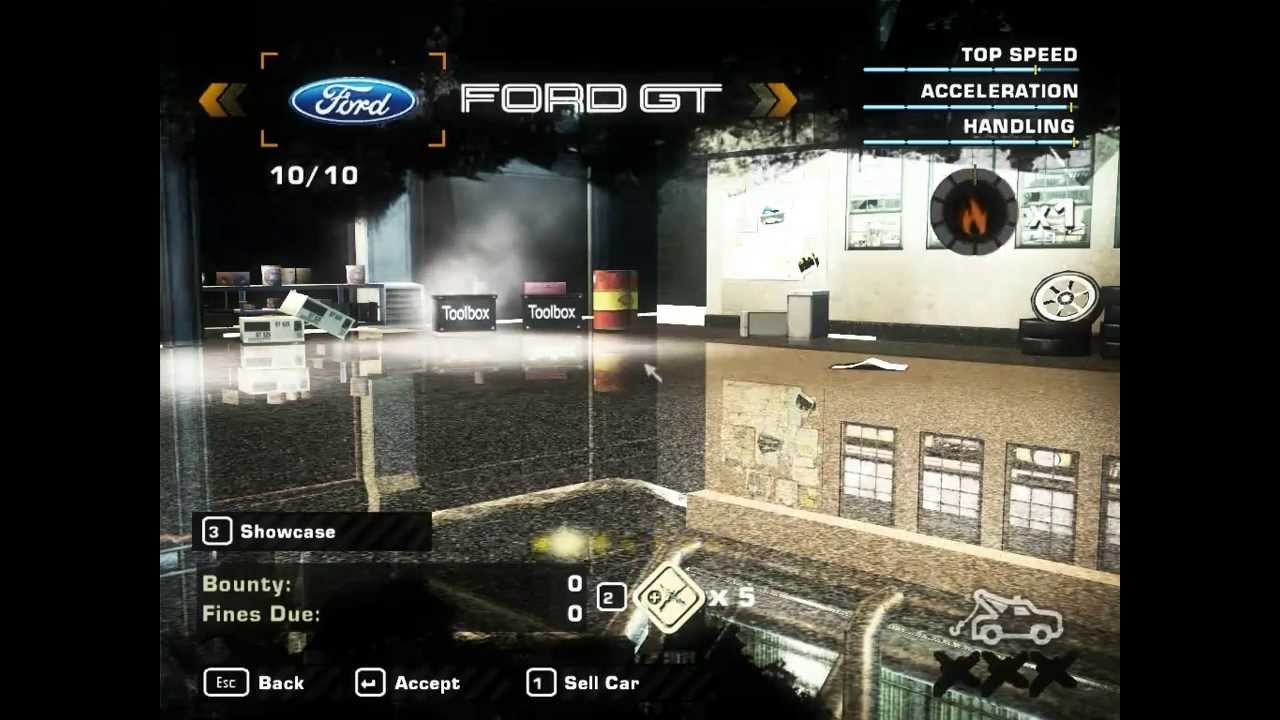 NFS Most Wanted Mod Garage - YouTube