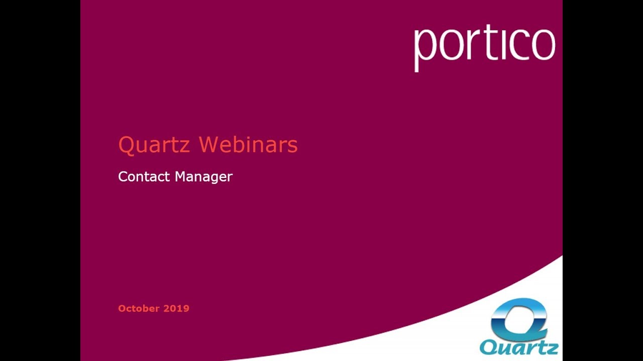 Quartz Webinar Contact Manager - YouTube