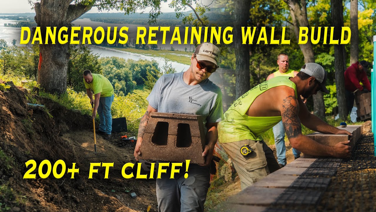 BUILDING Retaining Wall On 200 FOOT CLIFF! (DANGEROUS) - YouTube