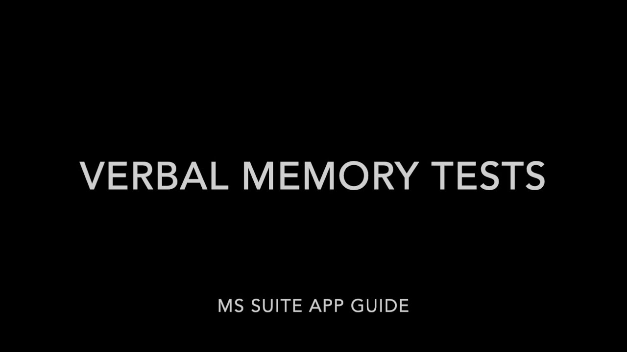 Verbal Memory Tests - YouTube
