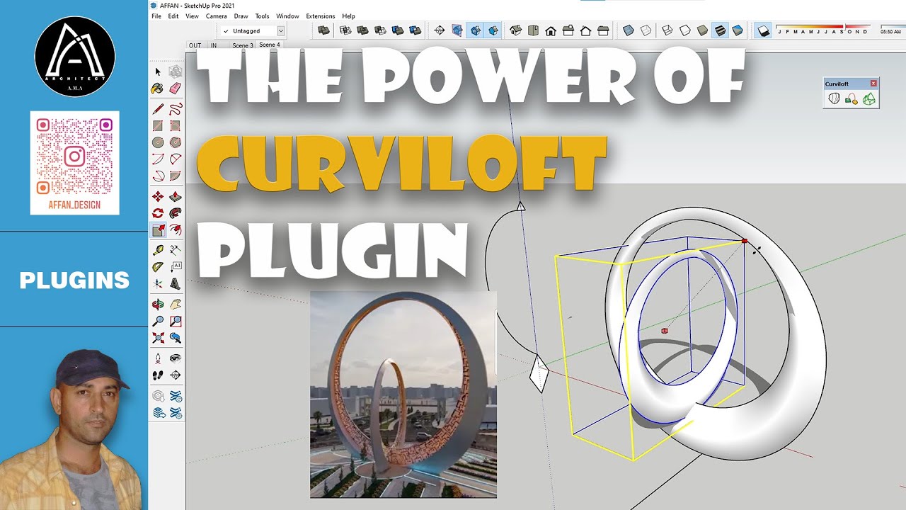#SKETCHUP CURVILOFT PLUGIN - YouTube