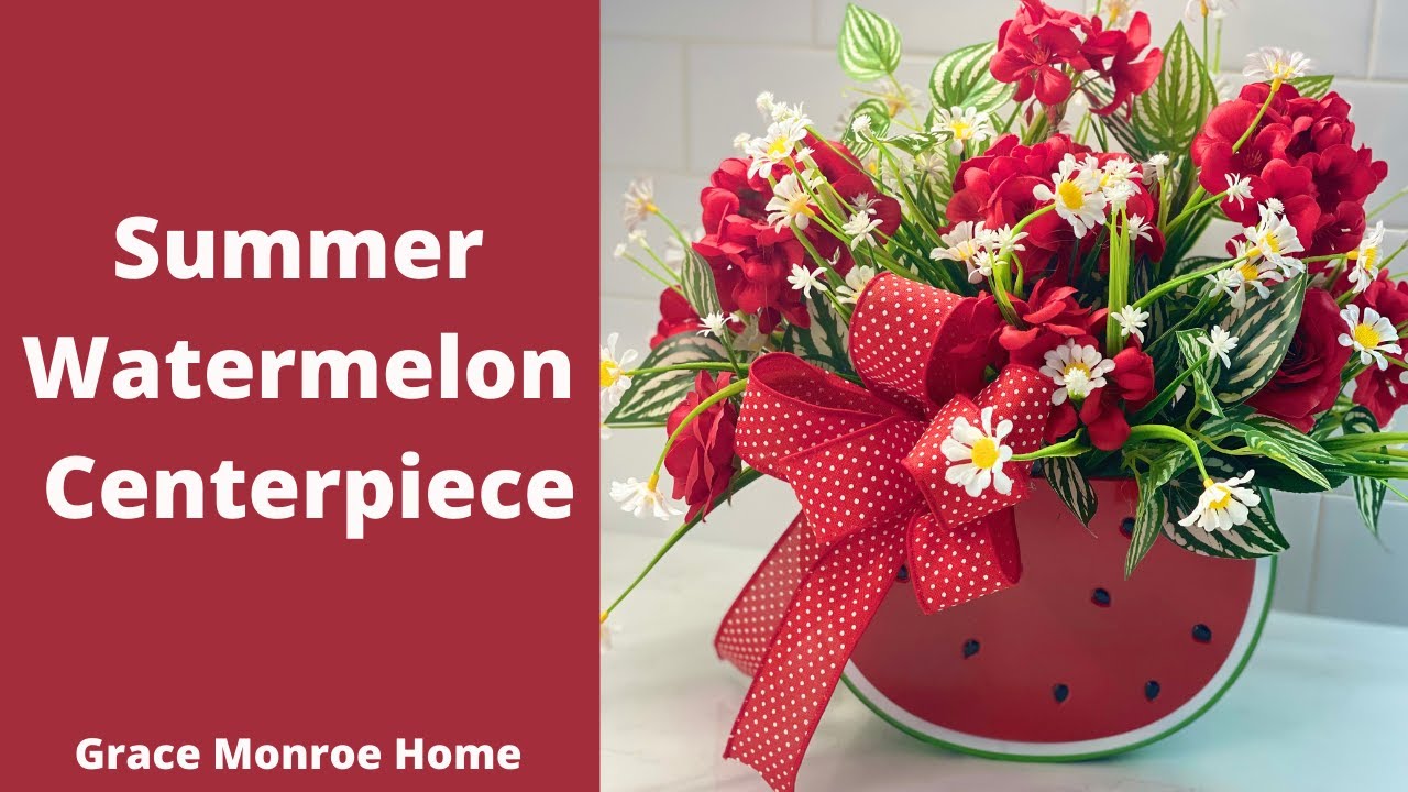 DIY Watermelon Table Arrangement - Summer Centerpiece - YouTube