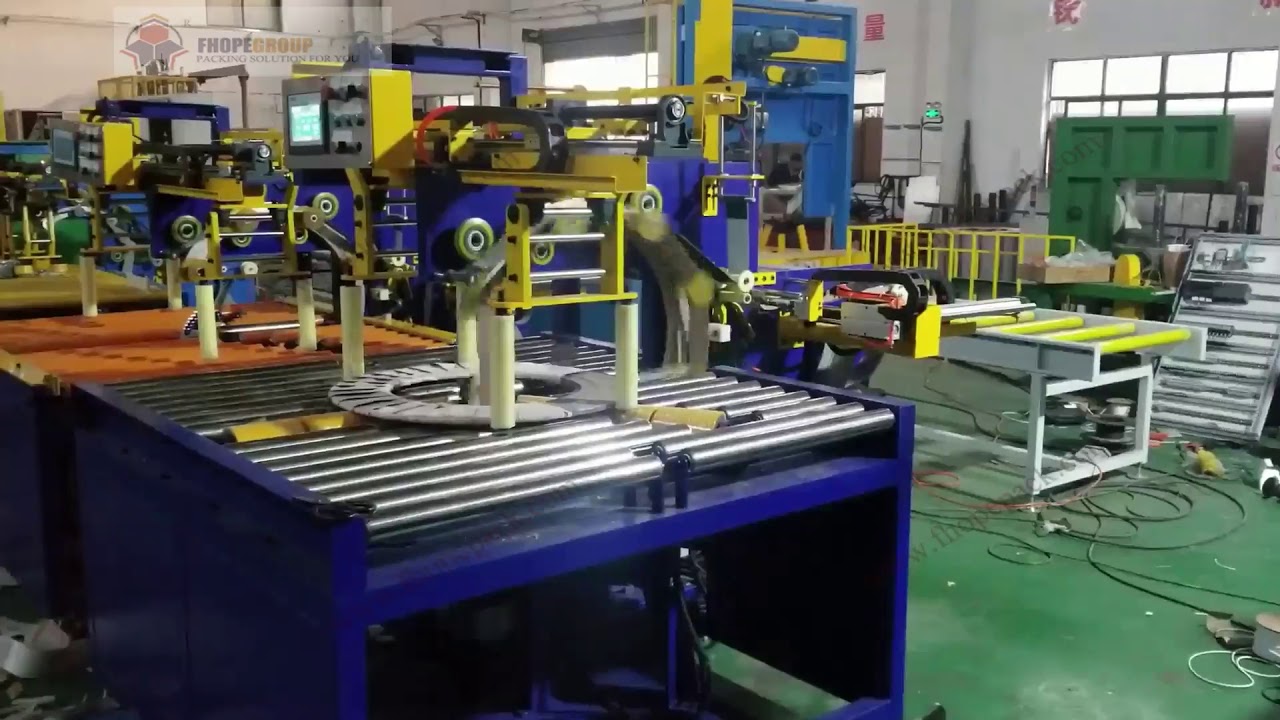 horizontal coil stretch wrap machine, coil stretch wrapper for copper ...