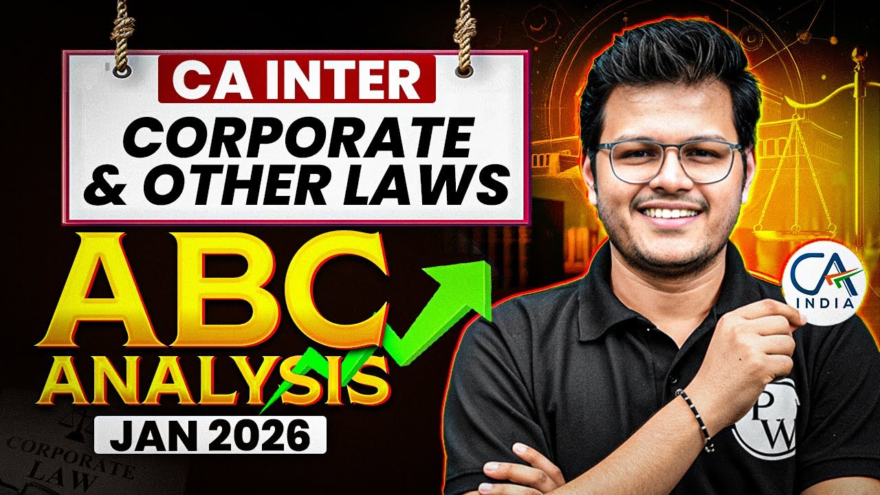 CA Inter Corporate And Other Laws ABC Analysis - Jan 26 🔥 - YouTube