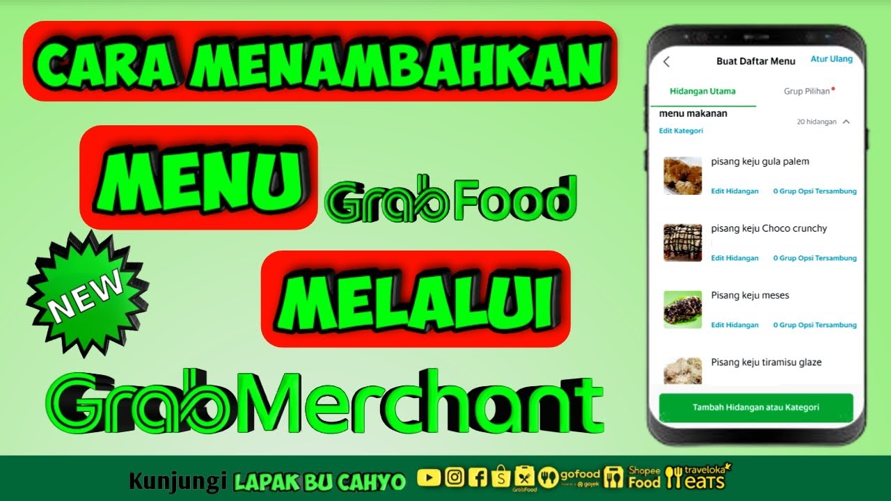 Cara menambahkan menu di grabfood merchant terbaru | tutorial grab merchant terbaru - YouTube
