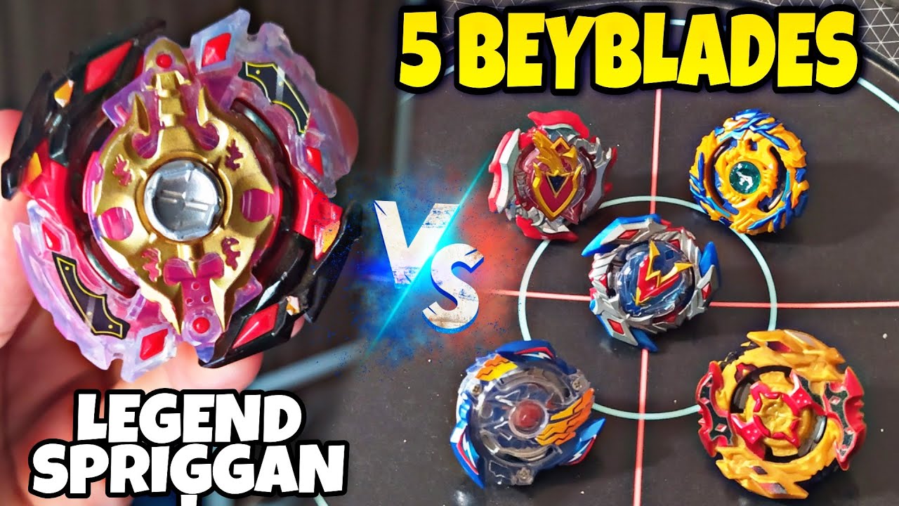 legend spryzen vs 5 beyblades burst - YouTube