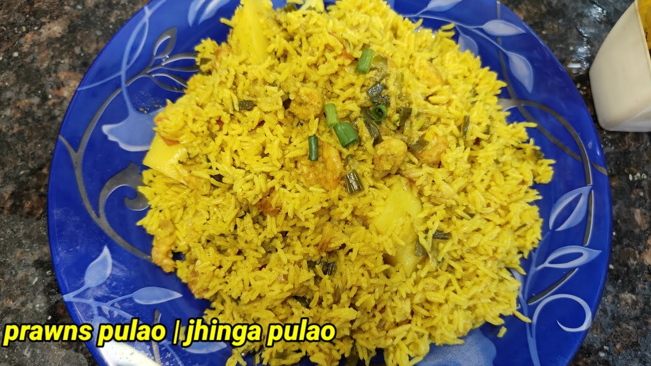 Jhinga Pulao Recipe | Prawns Pulao | Yellow jhinga pulao ♥️ Easy ...