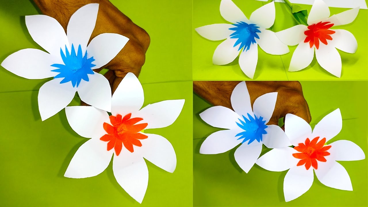 Very Easy Paper Flowers Making || How To Make Beautiful Paper Flower ...