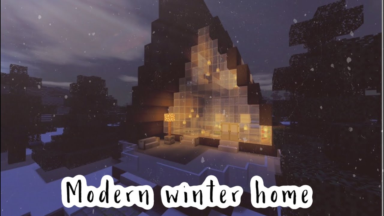 Minecraft speed build of modern winter home | freestyle build - YouTube