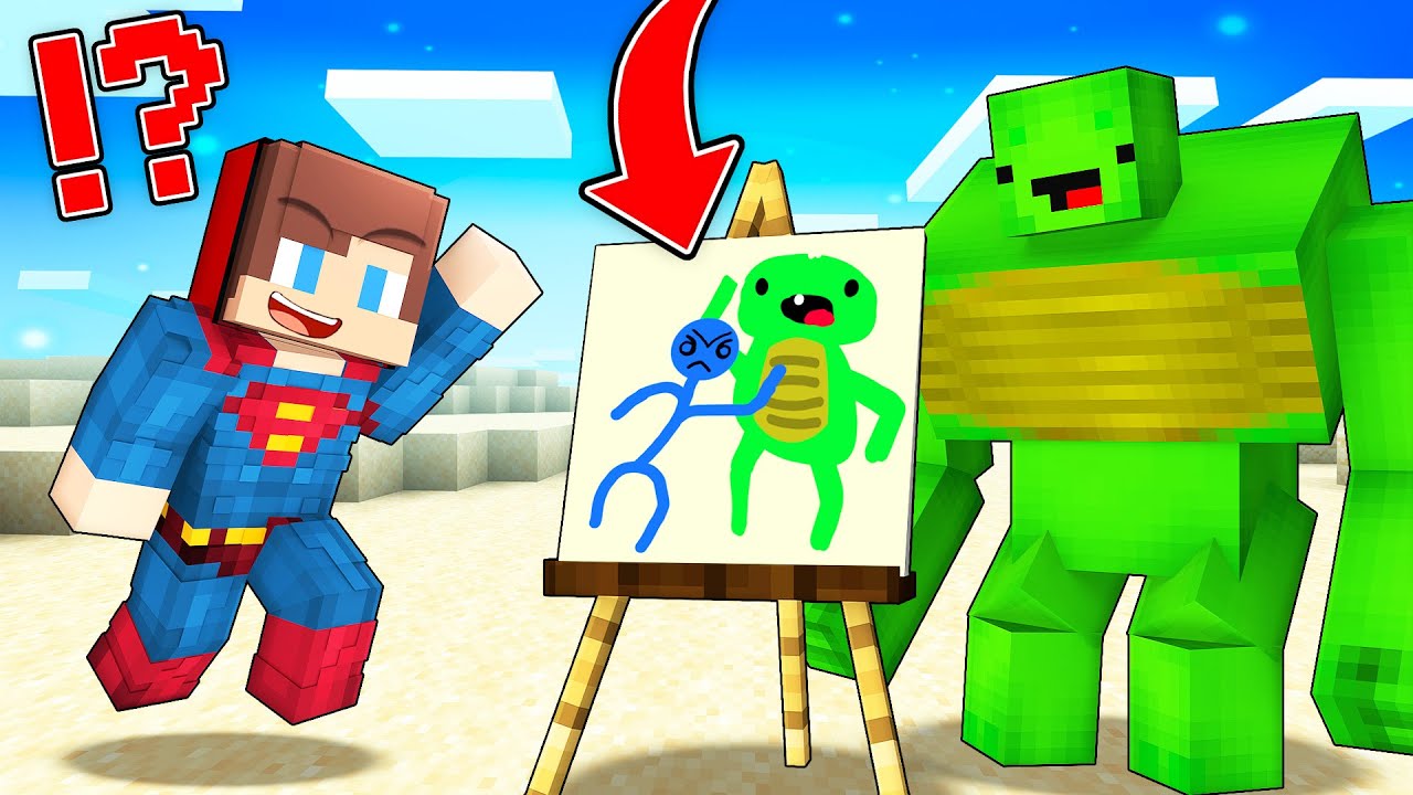 JJ And Mikey SUPERHERO vs Zombie MUTANT Drawing BATTLE in Minecraft ...