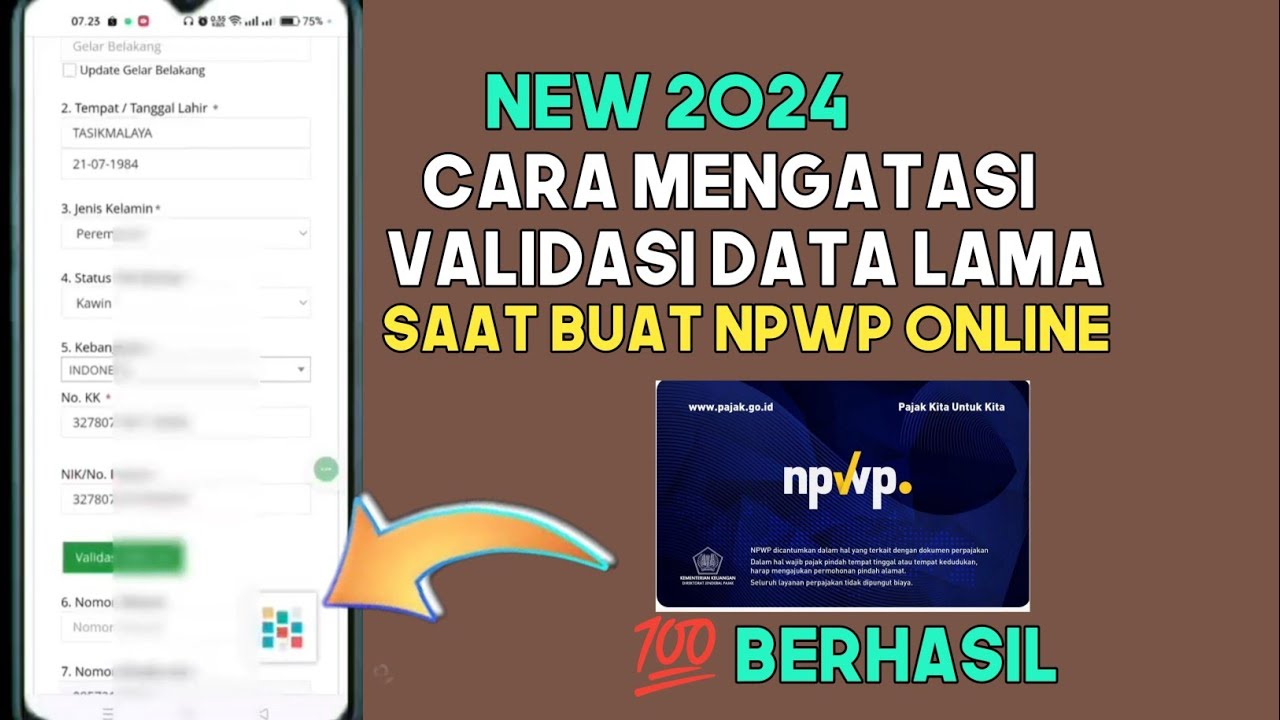 CARA MENGATASI VALIDASI DATA YANG LAMA, SAAT BUAT NPWP ONLINE 2024 - YouTube