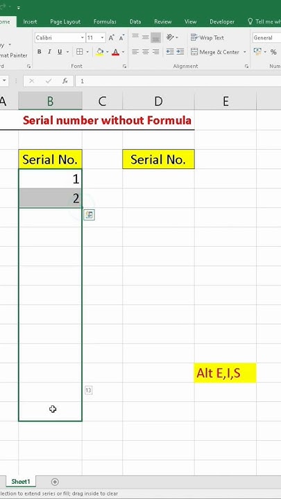 Advance excel formula - insert serial number in Excel #shorts #exceltips #excel #exceltutorial ...