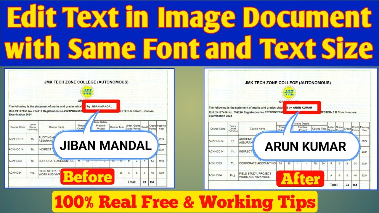 How to Edit Text in Document Image Like a Pro - YouTube