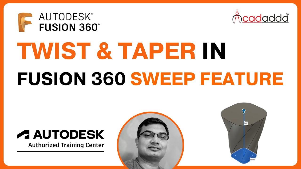 How to use Twist & Taper in Sweeps | Fusion 360 Twist in sweep | Fusion 360 tutorial - YouTube