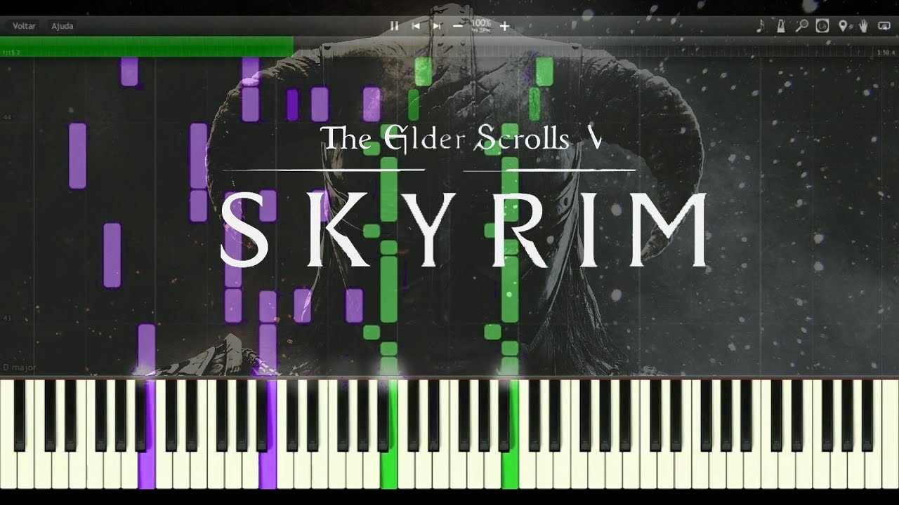 Skyrim Dragonborn Theme Piano Synthesia Tutorial - YouTube