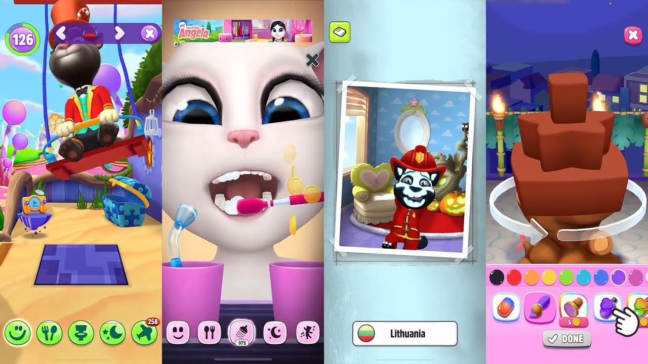 My Talking Tom2 vs My Talking Angela2 vs My Talking Tom vs My Talking ...