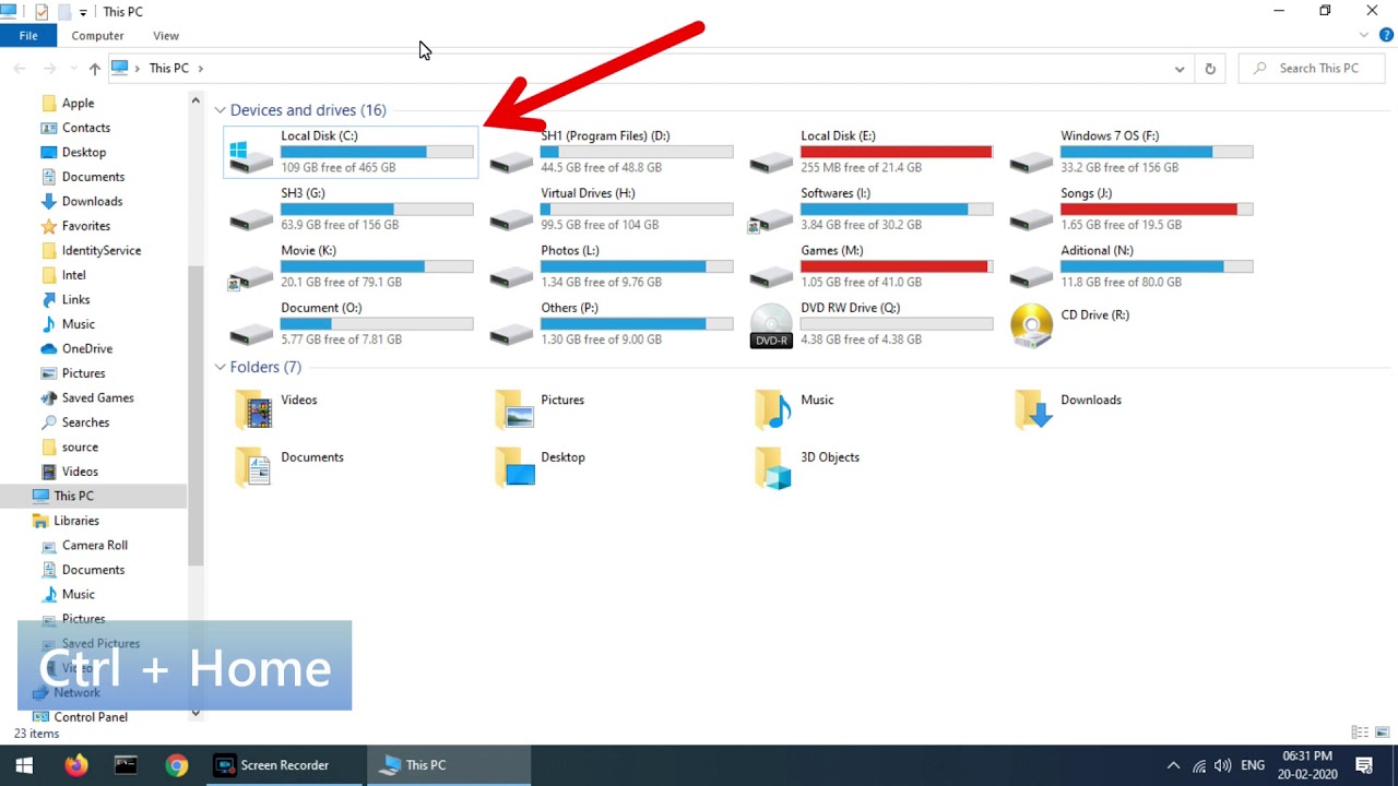 Select the last file or folder using shortcut key - YouTube