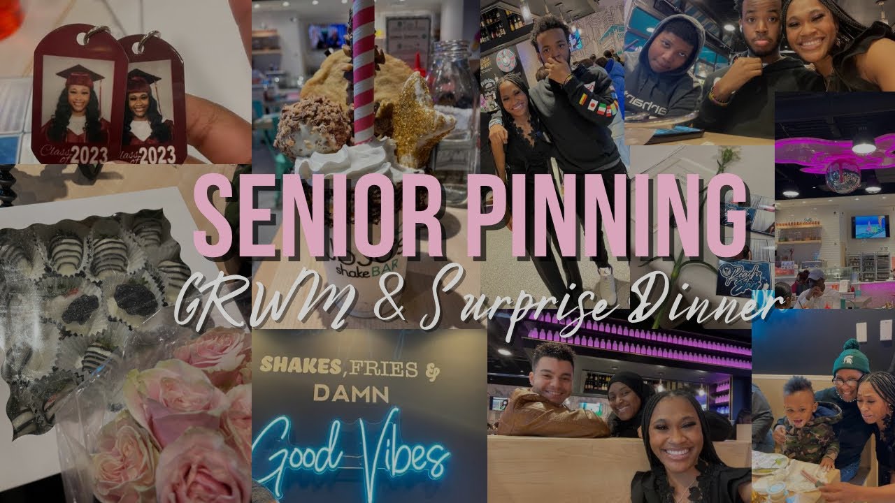 Senior Pinning Vlog: Surprise Dinner, ChitChat GRWM, Pinning - YouTube