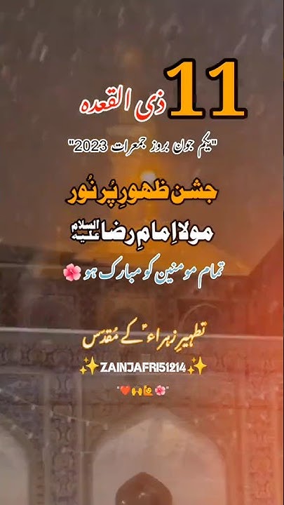 11 Zilqad Wiladat e Moula Imam e Raza a.s - YouTube