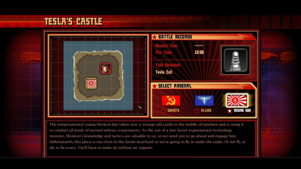 Red Alert 3 Uprising Commanders Challenges - Tesla's Castle (Challenge ...