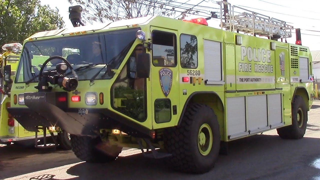 NJ And NY Port Authority Police Fire Rescue Airport Crash Trucks 5-15 ...