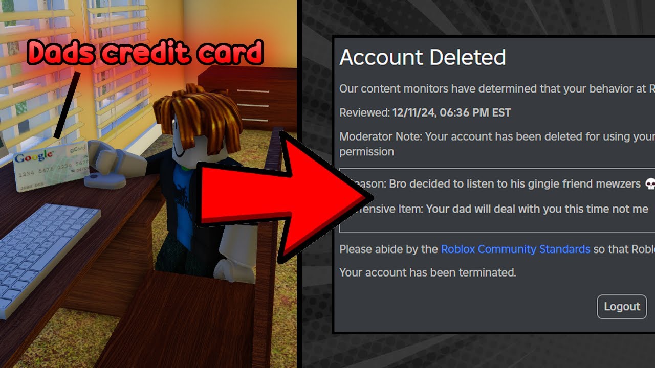 When You Steal Your Dads Credit Card To Buy Robux 💀 - YouTube