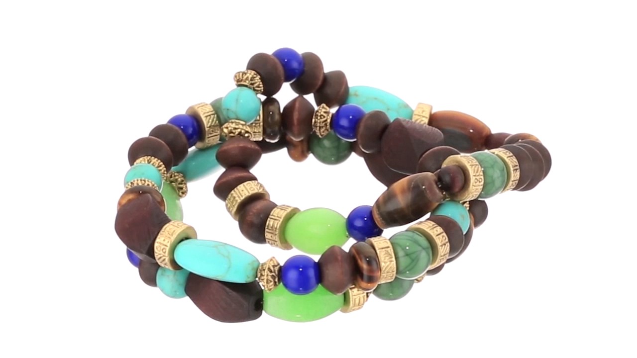 LAUREN Ralph Lauren 3 Row Beaded Stretch Bracelet SKU:8904490 - YouTube