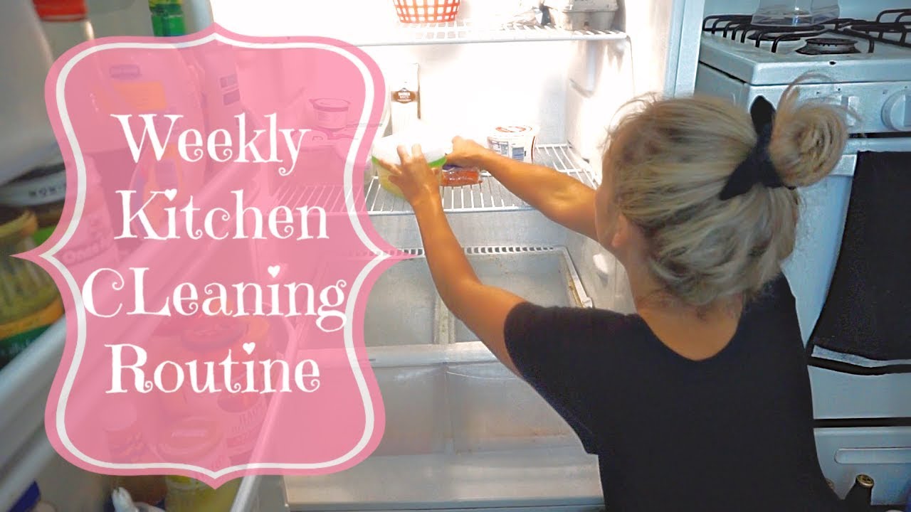weekly kitchen routine | clean with me - YouTube